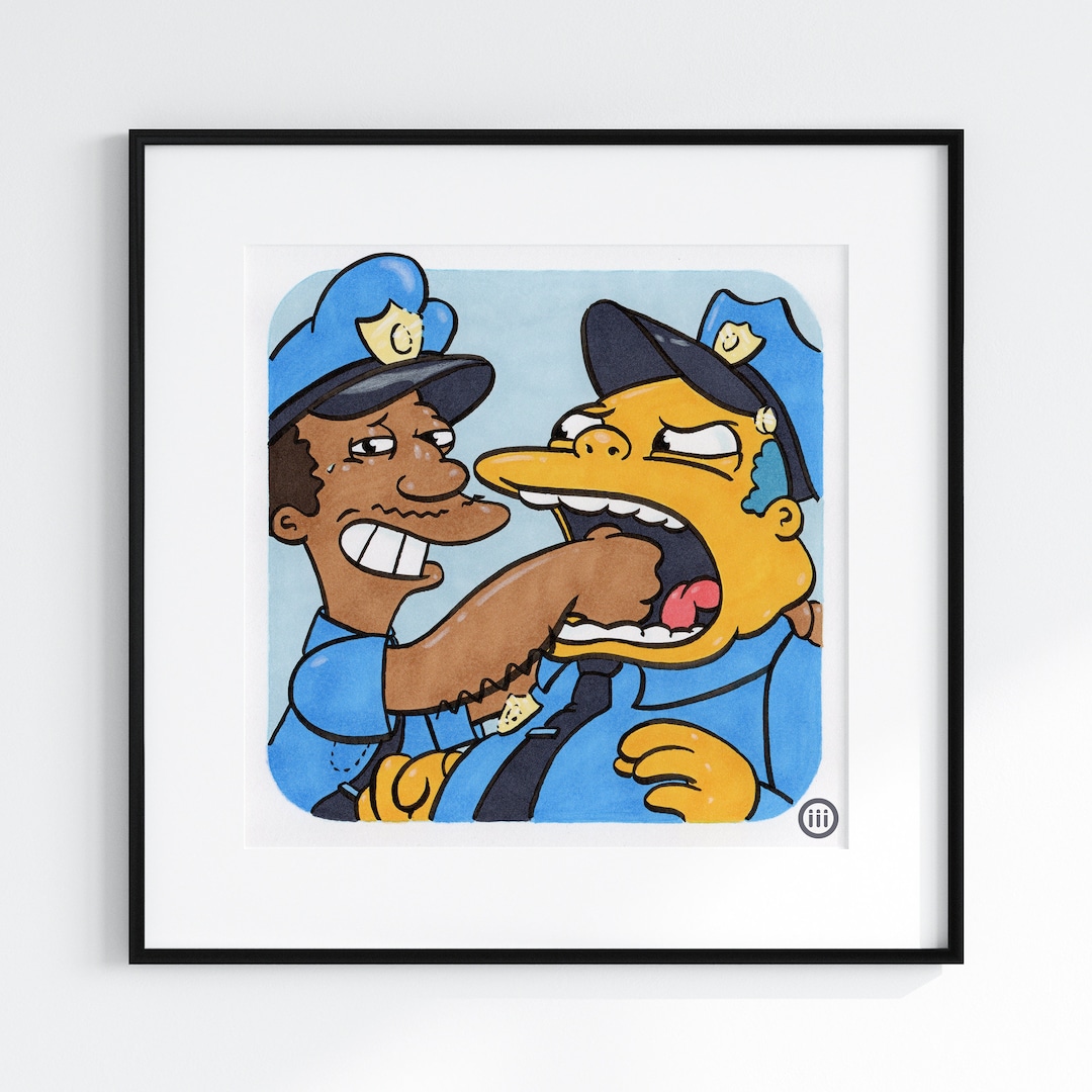 Chief Wiggum and Officer Lou the Simpsons Fan Art Print by @iiinky_ - Etsy