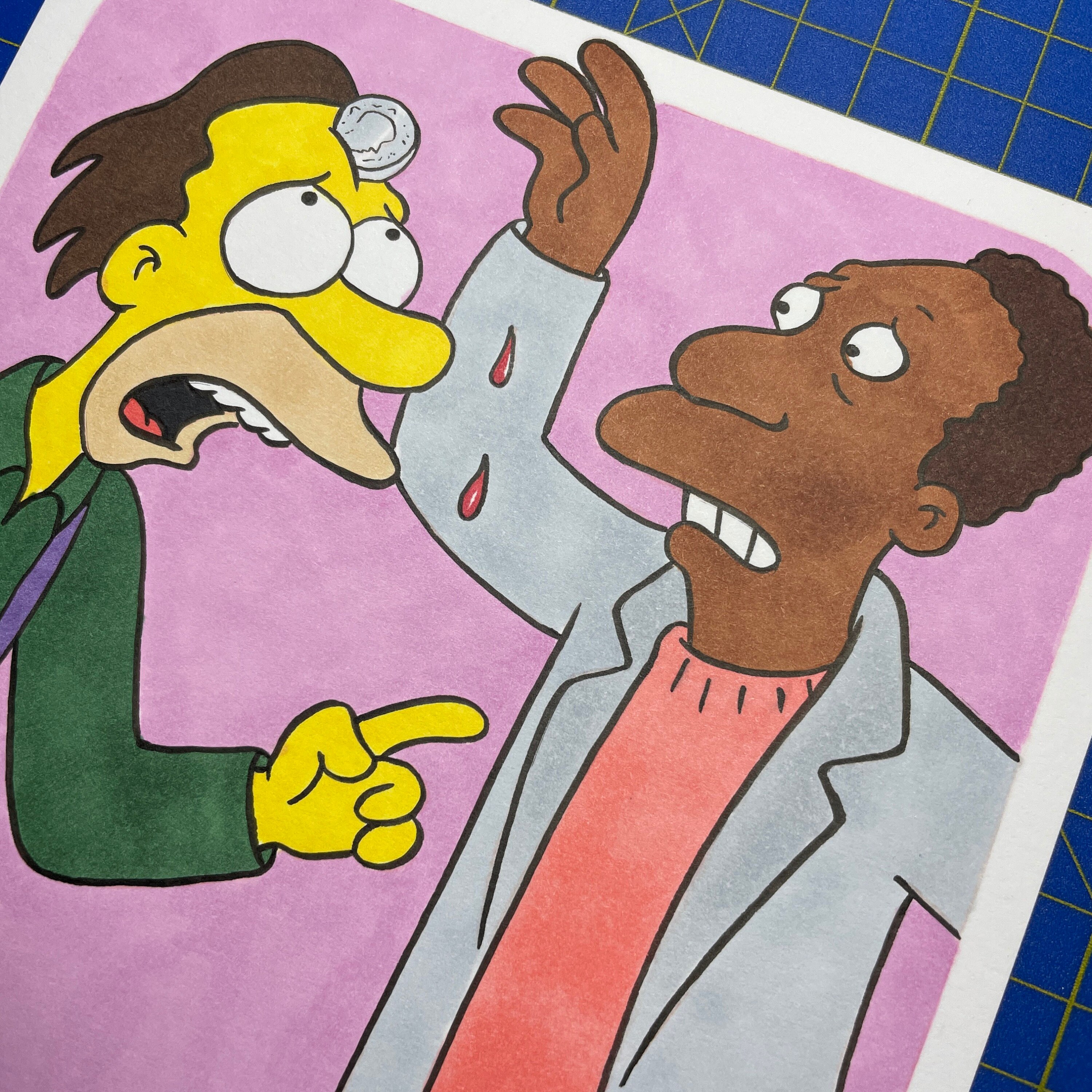 Lenny and Carl by iiinky_ ORIGINAL MARKER ART 1 of 1 the Simpsons Fan ...