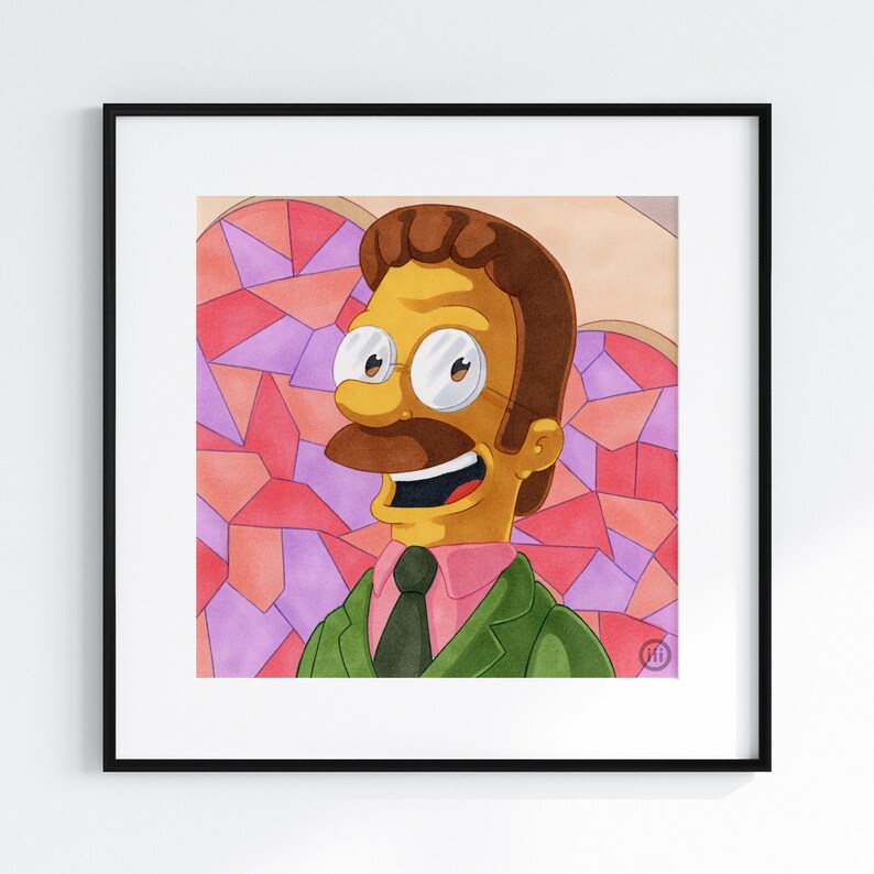 Ned Flanders the Simpsons Fan Art Print - Etsy