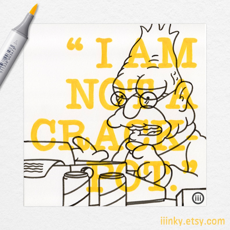 Abe Simpson - Simpsons Fan Art by @iiinky_ | Original Marker Drawing ...
