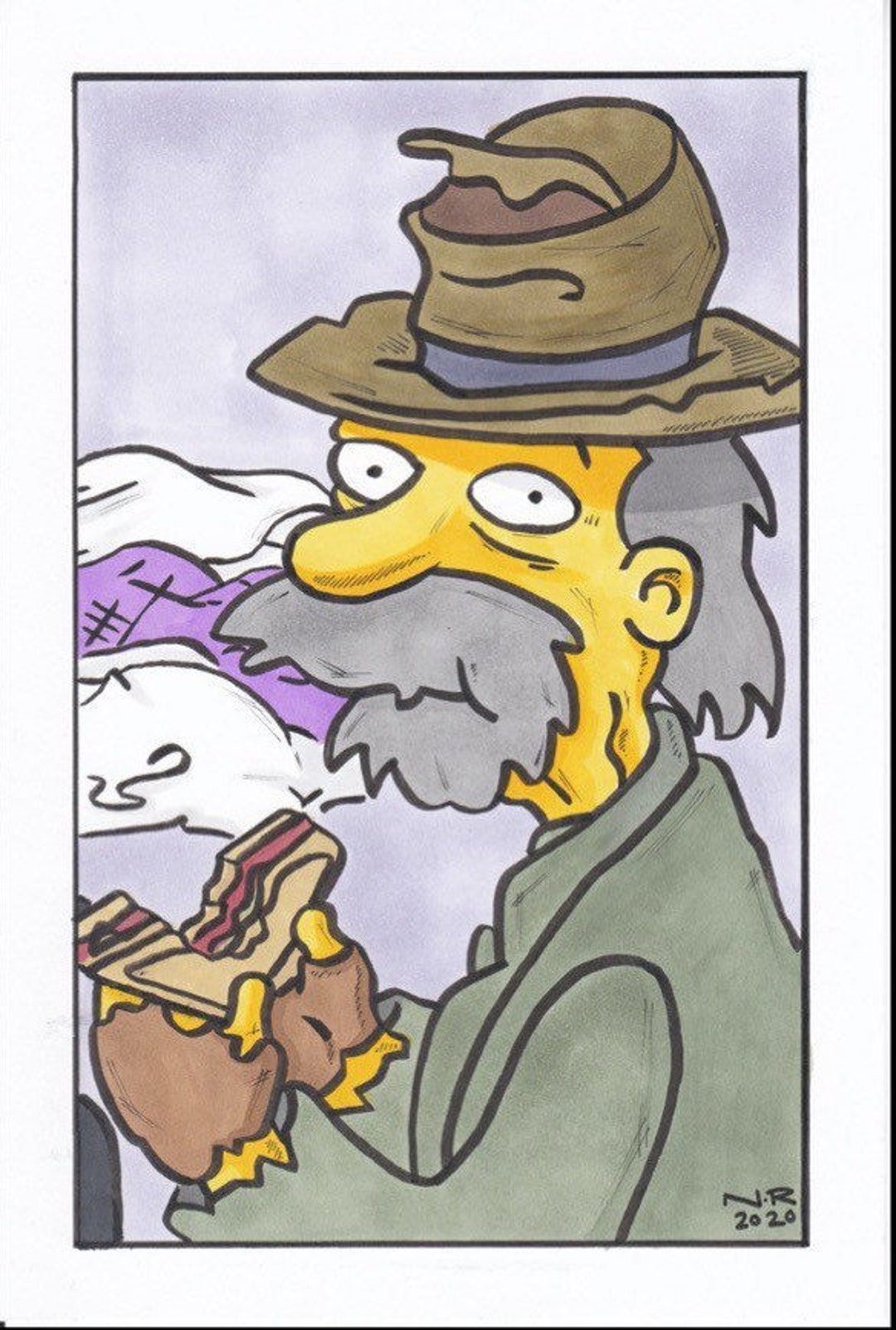 Chester J. Lampwick for #flamingmoevember (original Marker Drawing) - Etsy