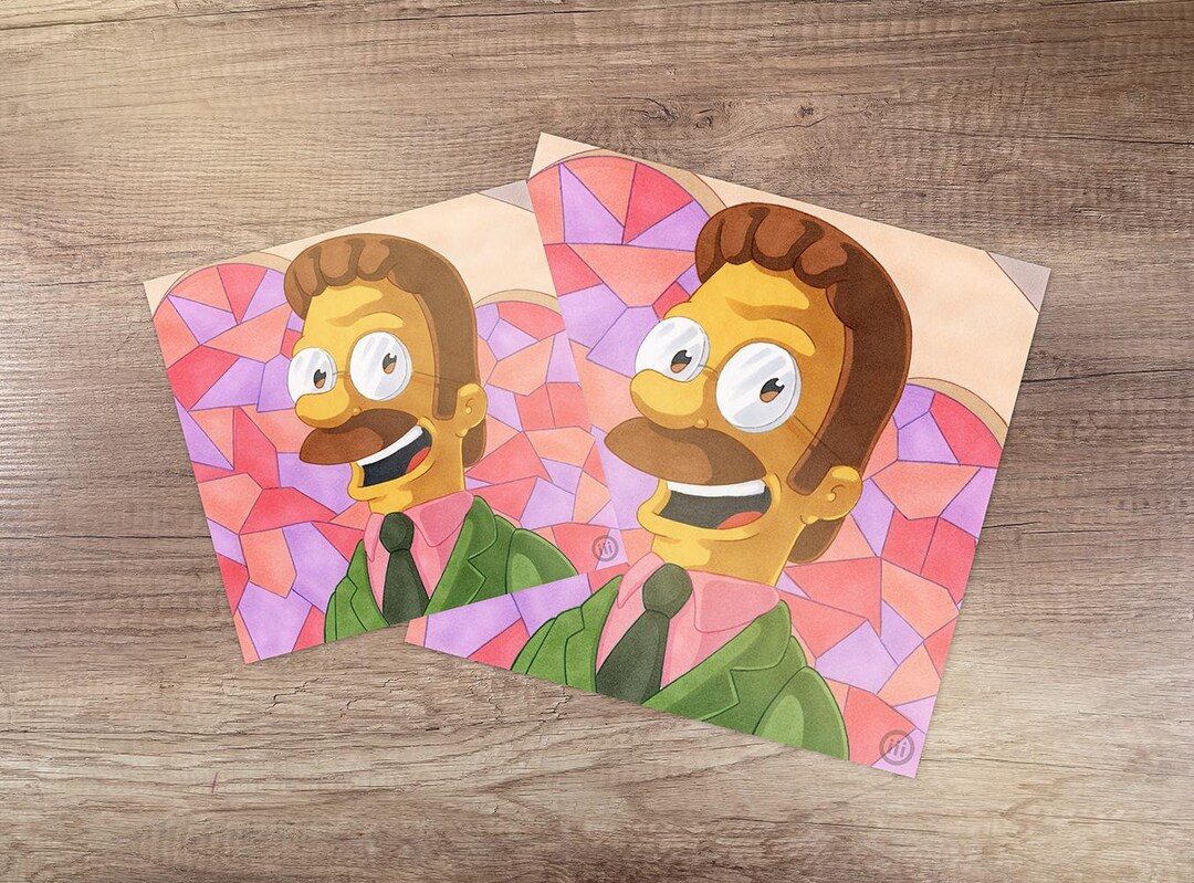 Ned Flanders the Simpsons Fan Art Print - Etsy UK
