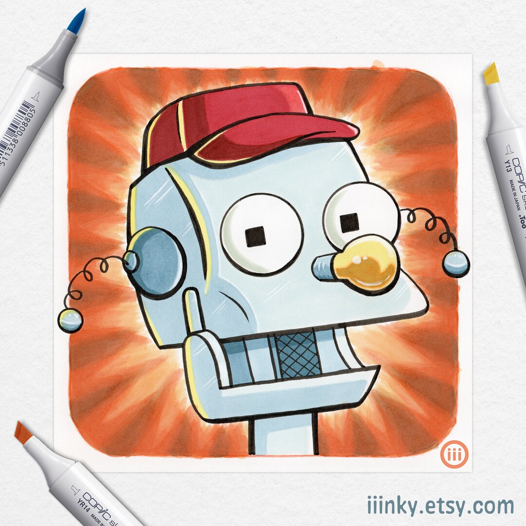 Chum - Martin Prince's Robot by @iiinky_ - ORIGINAL MARKER ART 1 of 1 ...