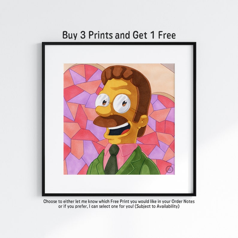 Ned Flanders the Simpsons Fan Art Print by iiinky_ - Etsy