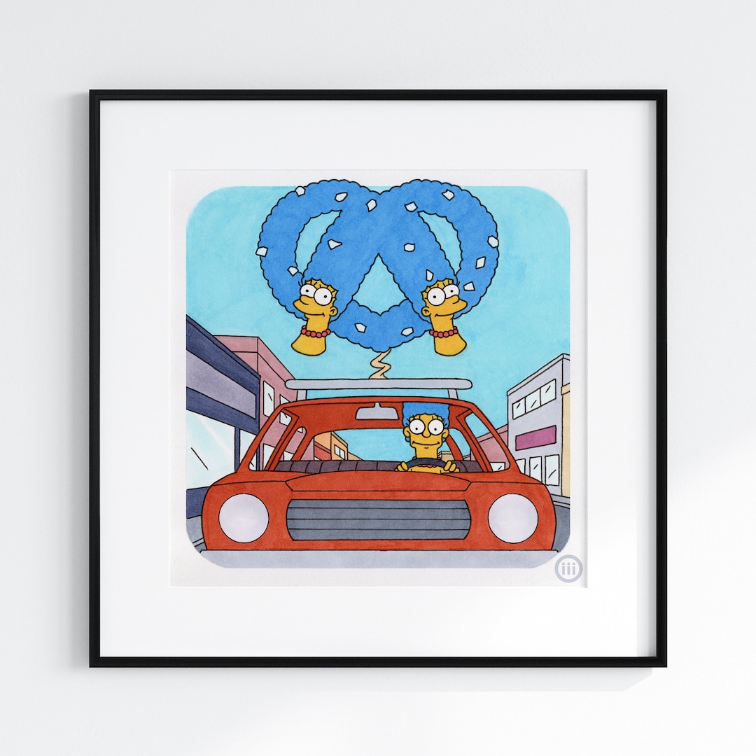 Marge Simpson's Pretzel Wagon the Simpsons Fan Art Print by @iiinky_ - Etsy