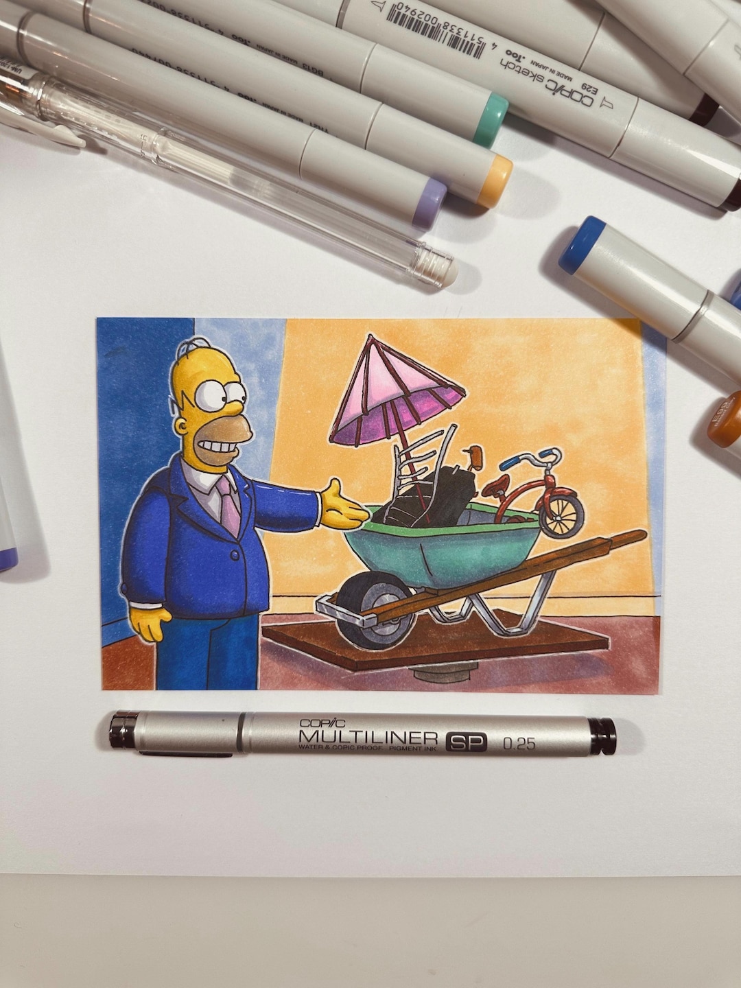 Homer Simpson the Artist | the Simpsons Fan Art - Copic Marker Pen and ...