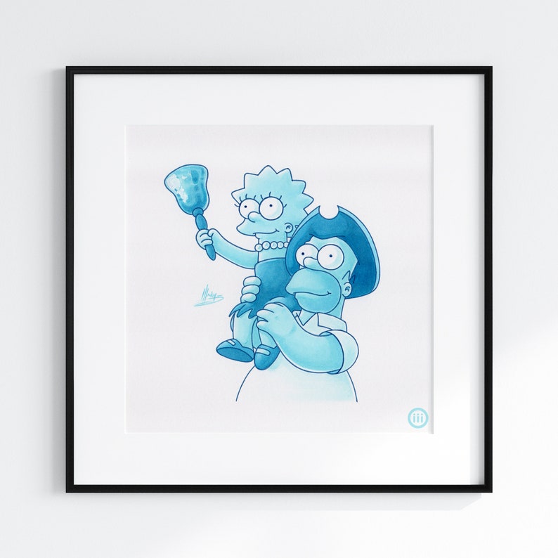 Homero y Lisa Los Simpson Fan Art Print de iiinky_ - Etsy México