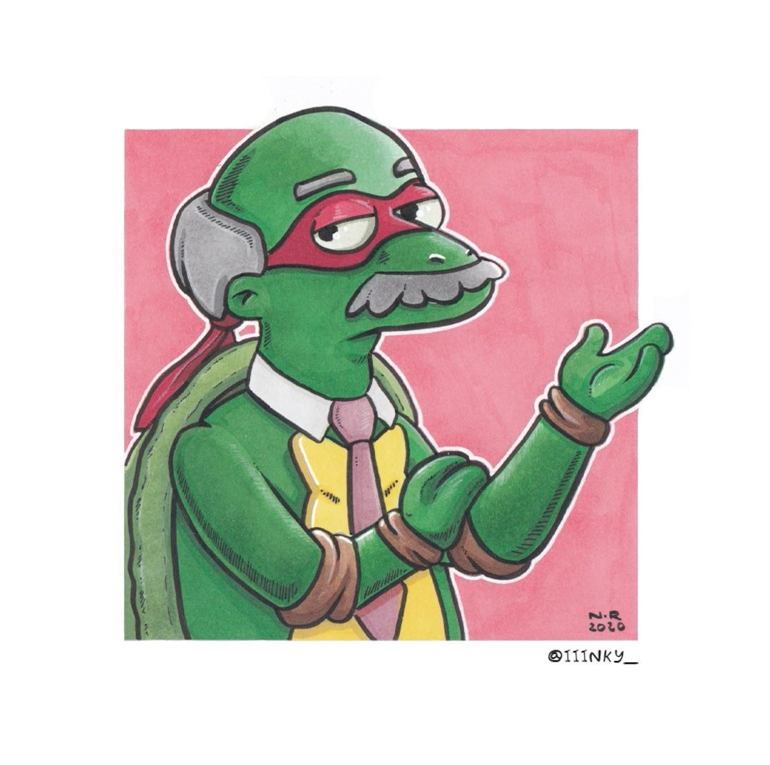 Raphael From the Simpsons as Raphael From Teenage Mutant Ninja Turtles ...