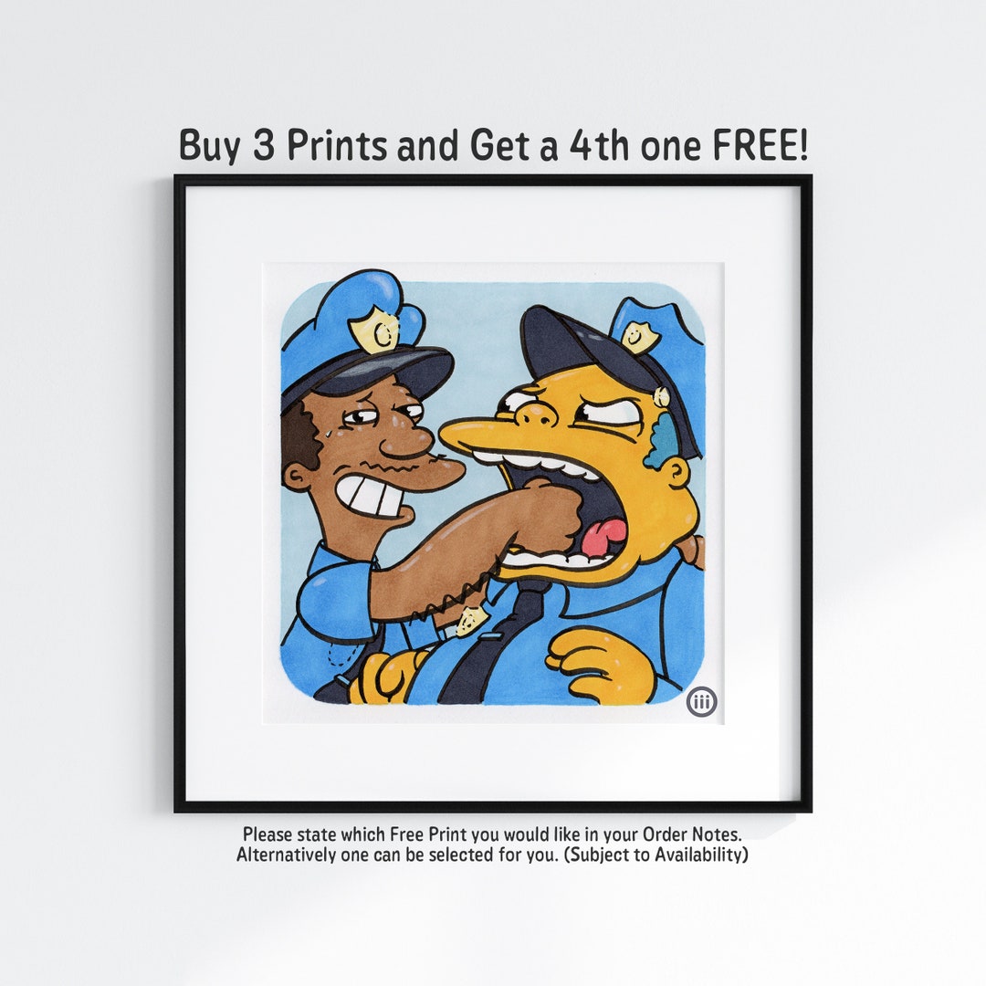 Chief Wiggum and Officer Lou the Simpsons Fan Art Print by - Etsy