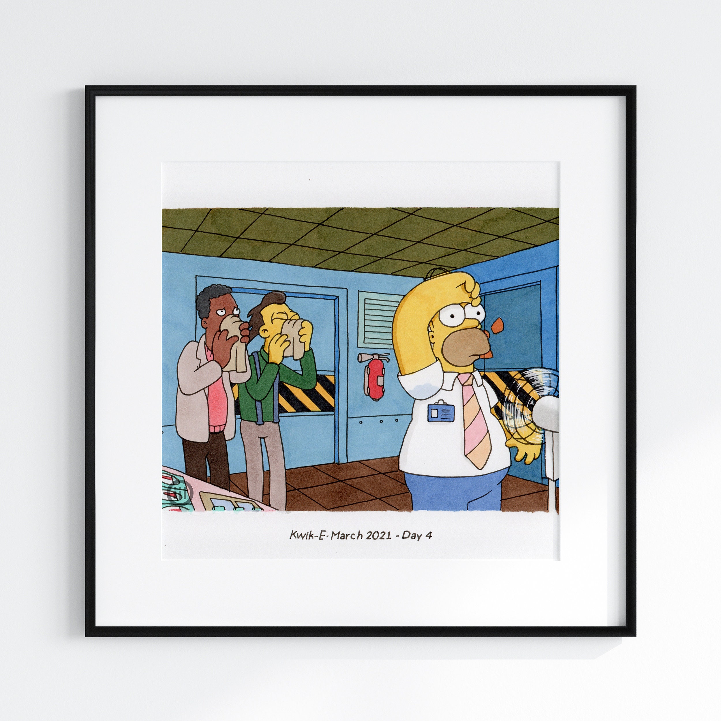 Homer Simpson, Lenny and Carl the Simpsons Fan Art Print by @iiinky_ - Etsy