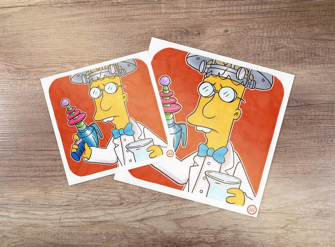 Professor Frink the Simpsons Fan Art Print - Etsy