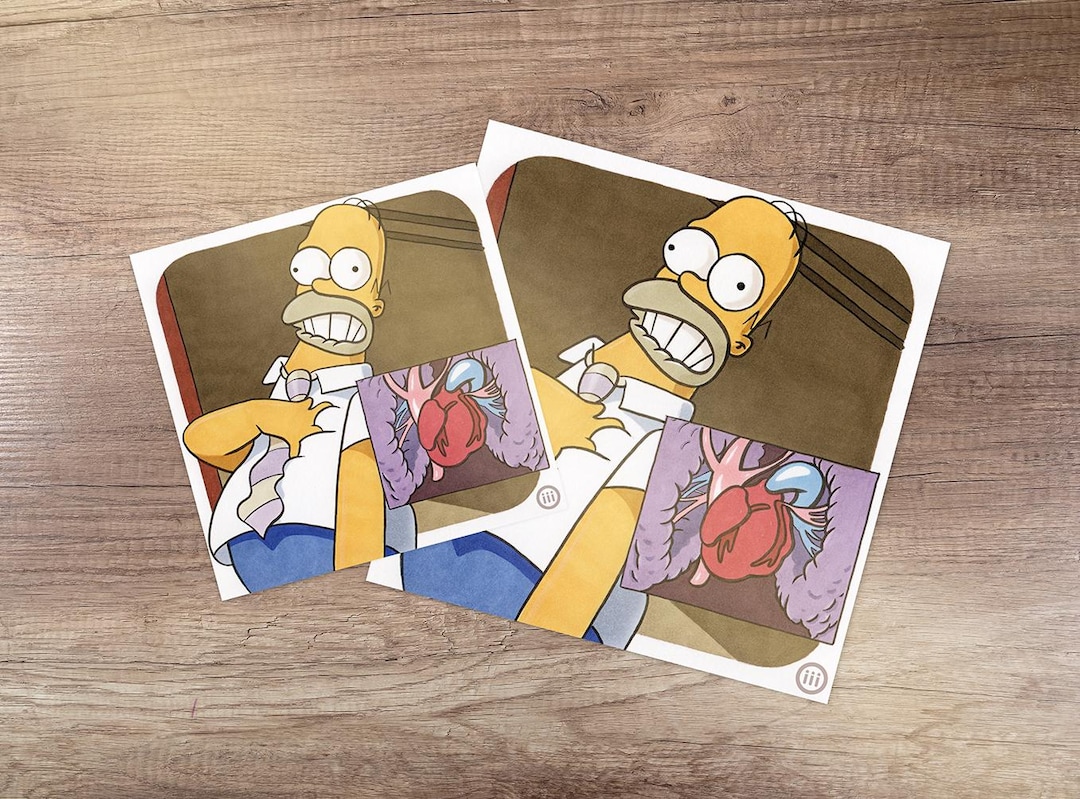 Homer Simpson Has A Heart Attack the Simpsons Fan Art Print - Etsy