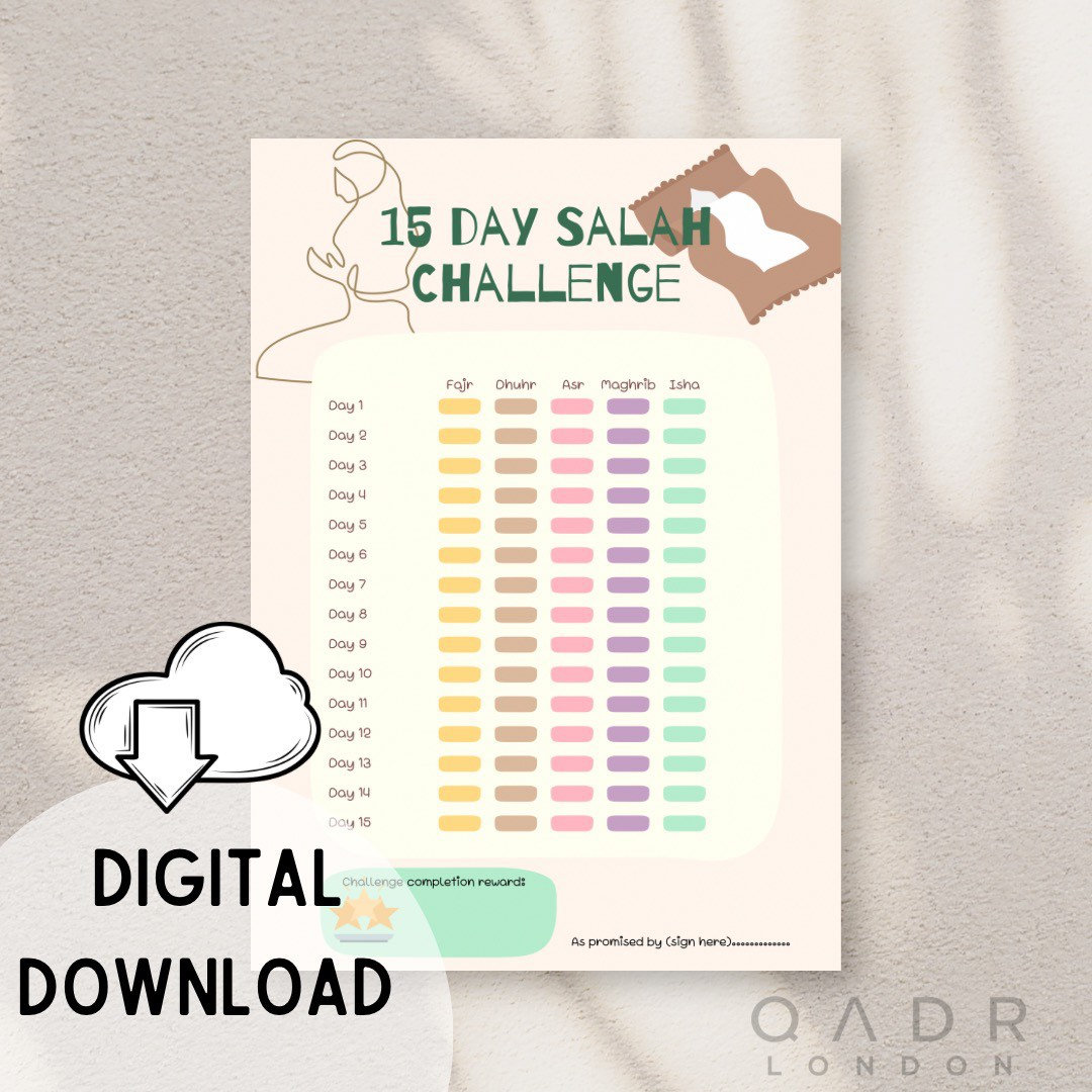 15 DAY Salah Challenge for Children, Kids Prayer Tracker Printable ...