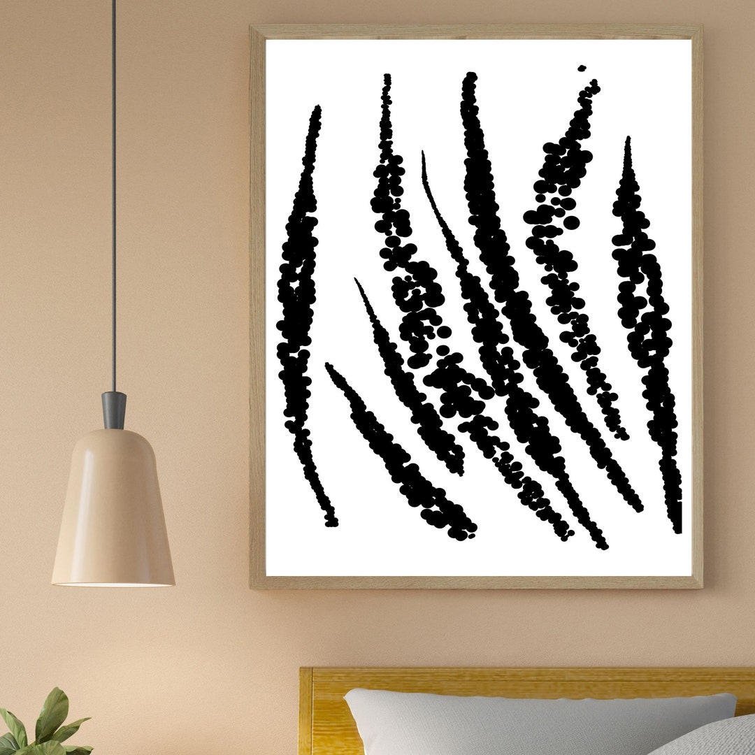 Abstract Black and White Print, Wall Art Black and White, Poster Black ...