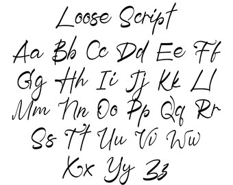 Loose Script | Etsy