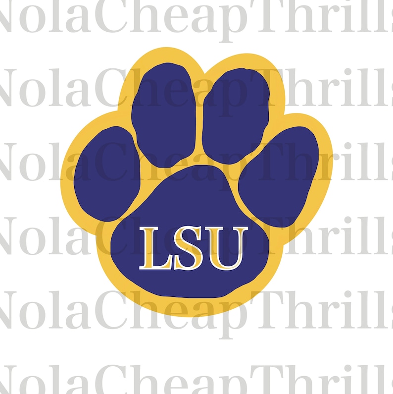 LSU Tiger Paw SVG PNG - Etsy
