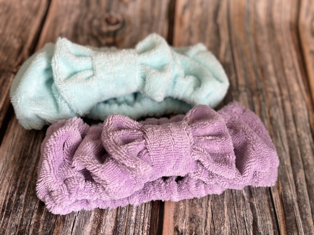 Teddy Towelling Luxury Bow Spa Headband - Etsy