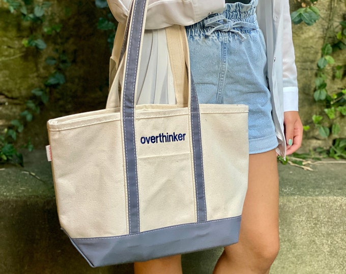 Personalized Canvas Tote, Ironic Boat Bag, Monogram Canvas Tote Bag ...
