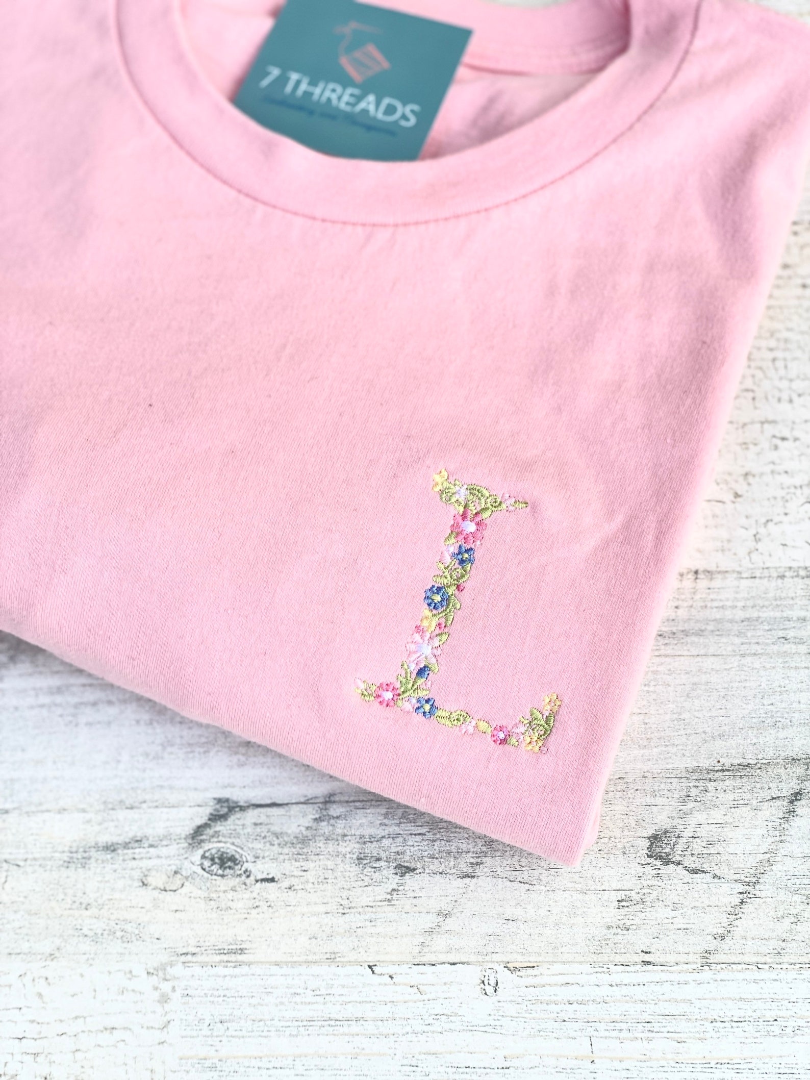 Floral Initial Monogram Tshirt Boho Monogram With Flower - Etsy