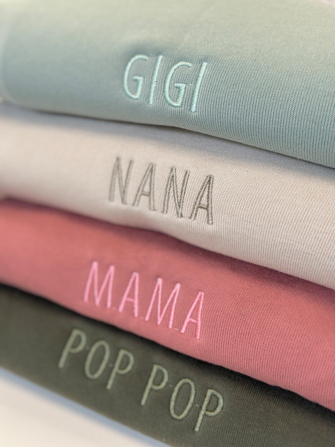 Simple Embroidered Sweatshirt, Personalized Tone on Tone Crewneck ...