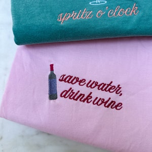 Personalized Cocktail T-shirt, Embroidered Custom Drink Tee ...