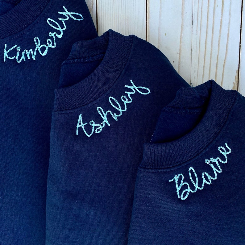 Custom Embroidered Sweatshirt Choose Your Font Personalized - Etsy