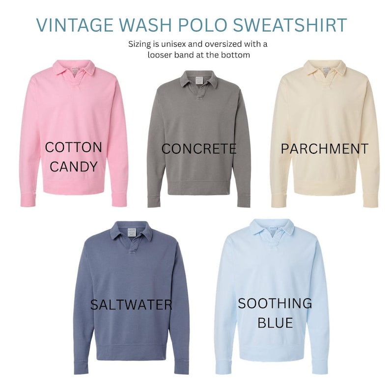 Preppy Oversized Monogram Polo Sweatshirt, Bright & Fun Colors, Comfy ...