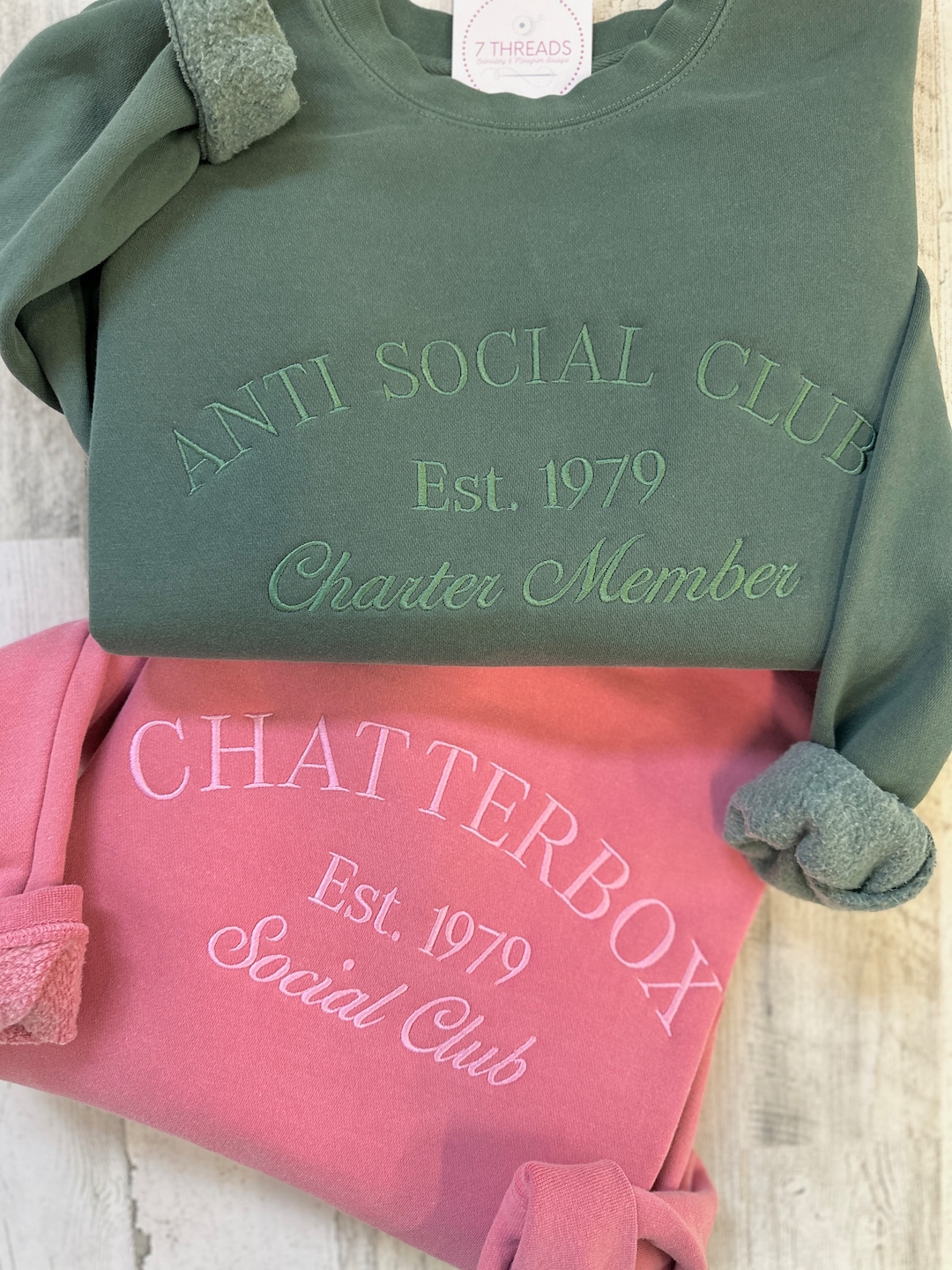 Custom Preppy Embroidered Club Style Sweatshirt, Comfy Vintage Style ...