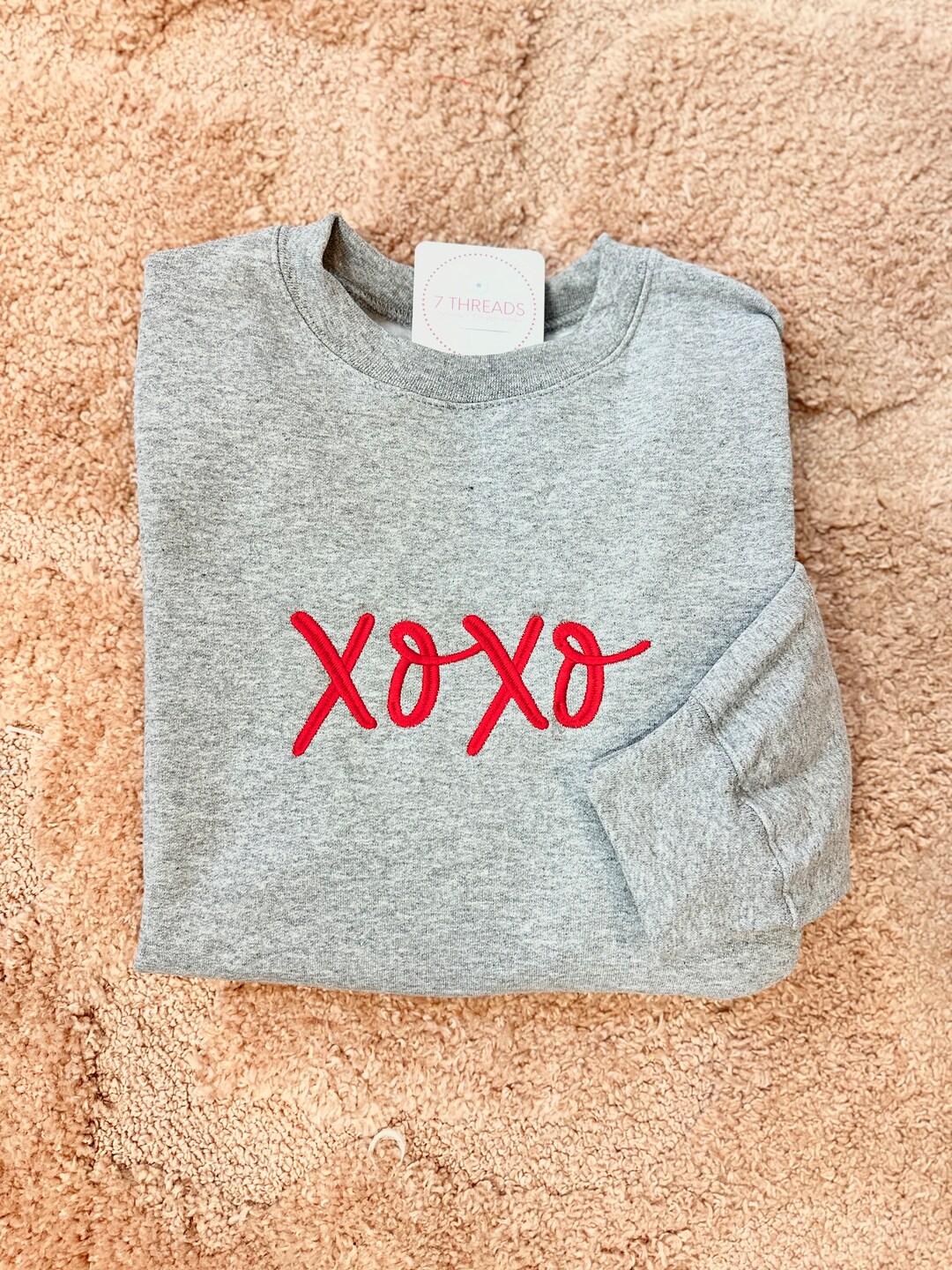 XOXO Sweatshirt, Embroidered Valentines Sweatshirt, Custom Embroidery, Cute Valentine Sweatshirt ...