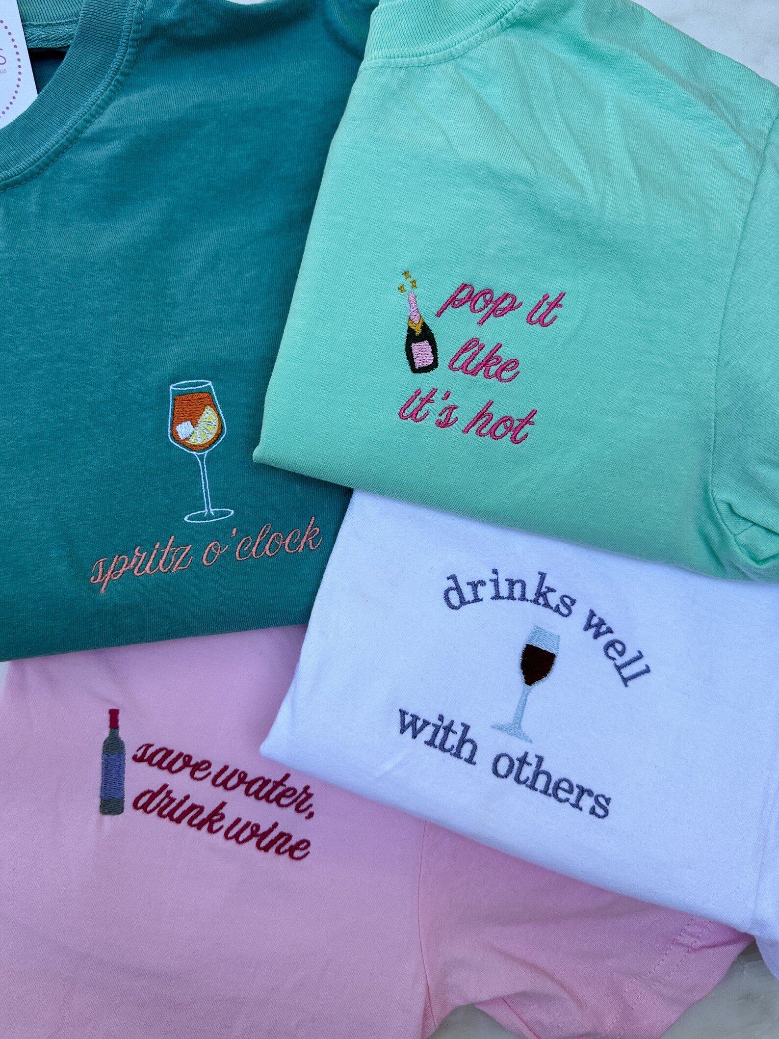 Personalized Cocktail T-shirt, Embroidered Custom Drink Tee ...
