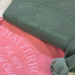 Custom Preppy Embroidered Club Style Sweatshirt, Comfy Vintage Style ...