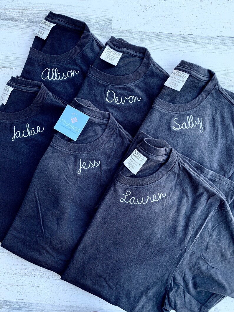 Monogram Collar Tee Custom Name T Shirt Personalized - Etsy