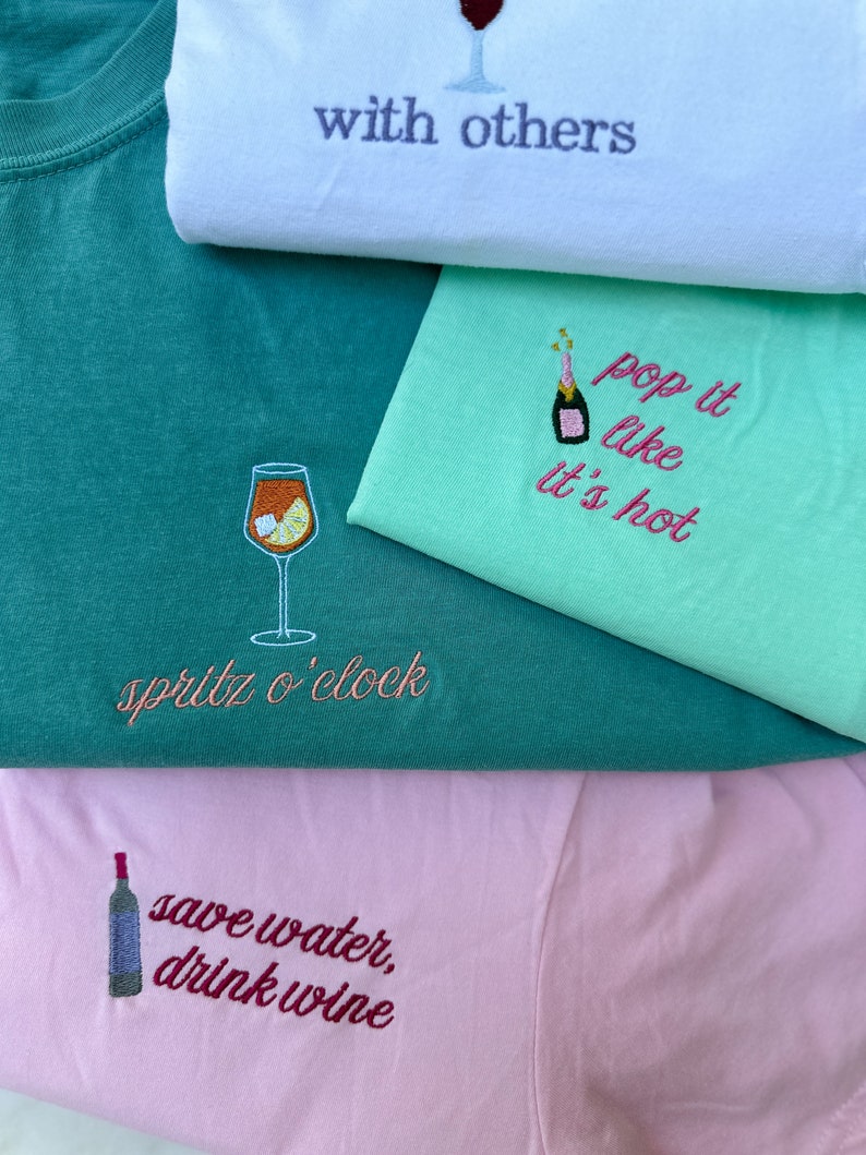 Personalized Cocktail T-shirt, Embroidered Custom Drink Tee ...