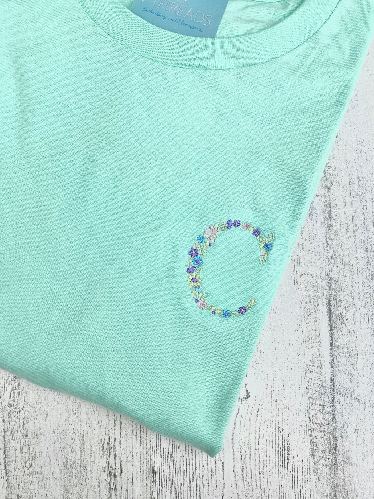 Floral Initial Monogram Tshirt Boho Monogram With Flower - Etsy