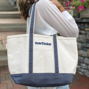 Embroidered Tote, Ironic Tote, Monogram Canvas Tote Bag, Embroidered ...