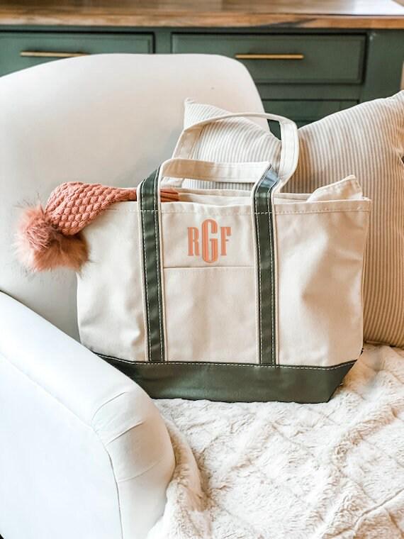 Custom Canvas Tote With Inside Pockets, Bag With Initials, Bridesmaid ...