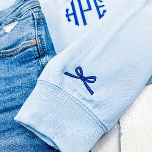 Monogram Bow Embroidered Sweatshirt, Bow Detail Gift Custom Initials ...