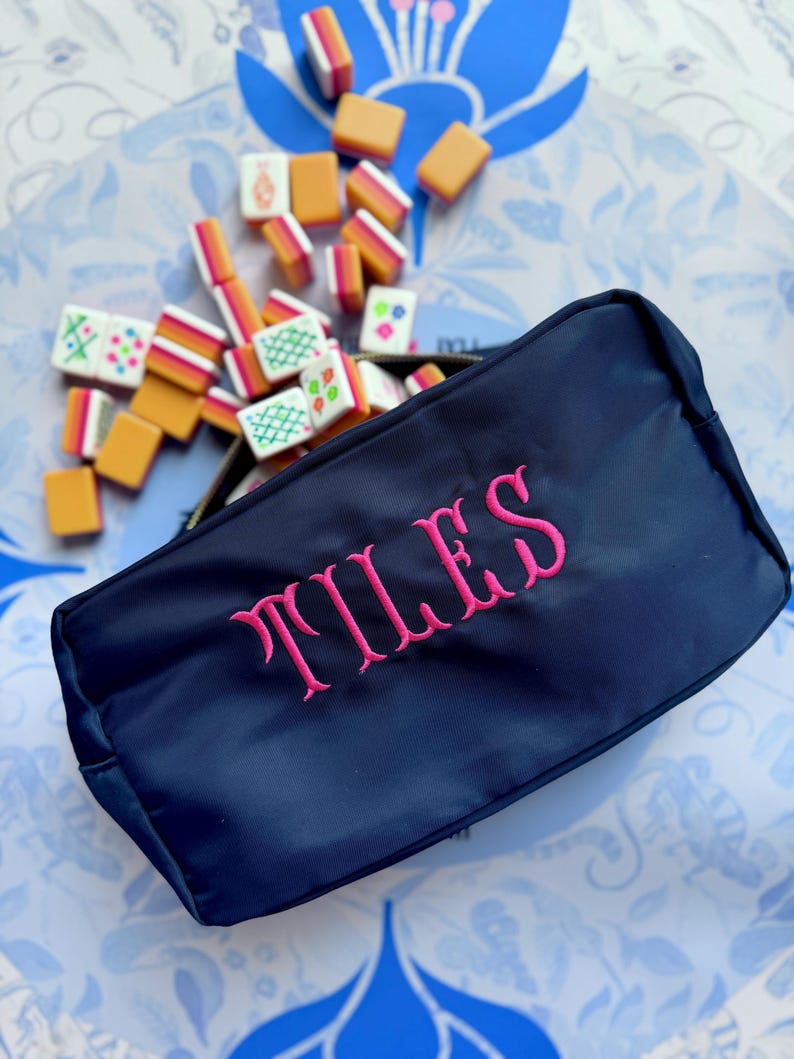 Mahjong Tile Nylon Pouch - Holds a Full Set of American Mahjong Tiles ...