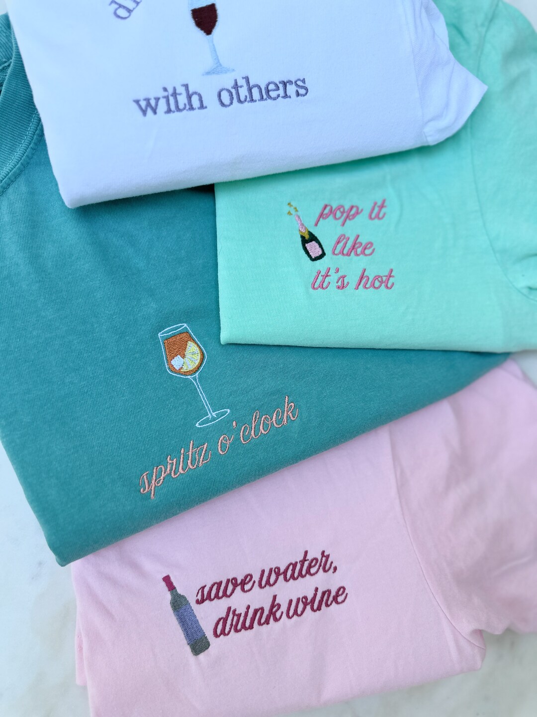 Personalized Cocktail T-shirt, Embroidered Custom Drink Tee ...