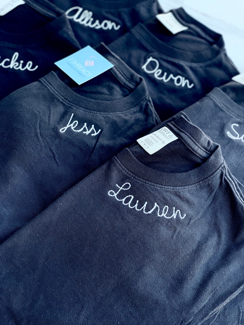 Monogram Collar Tee Custom Name T Shirt Personalized - Etsy