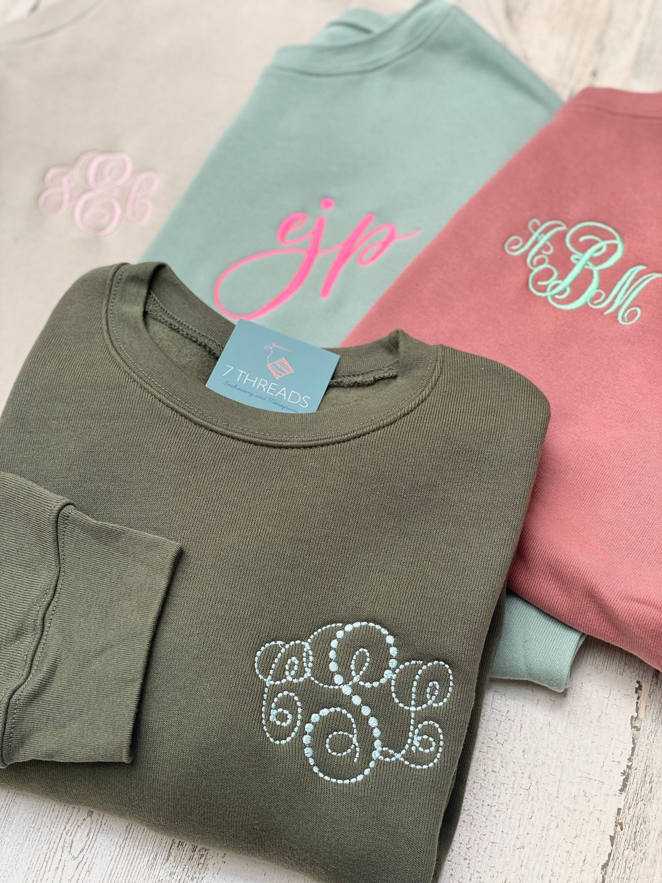 Monogram Sweatshirt, Simple Dainty Monogrammed Crewneck | Super Soft ...