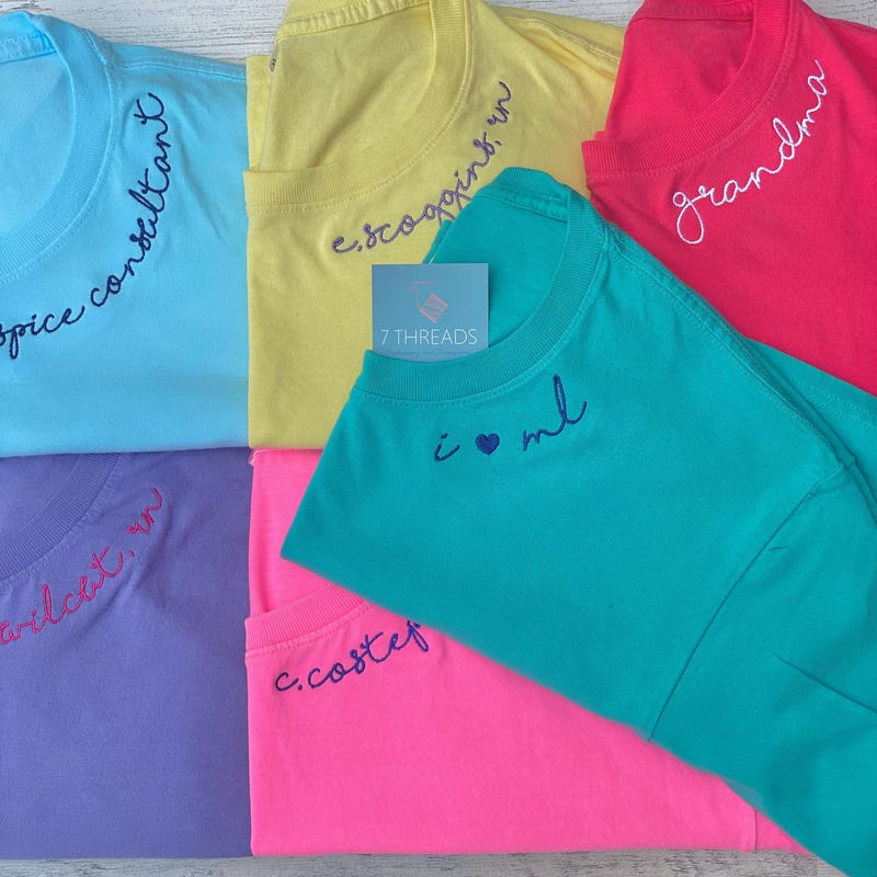 Embroidered T Shirts - Etsy