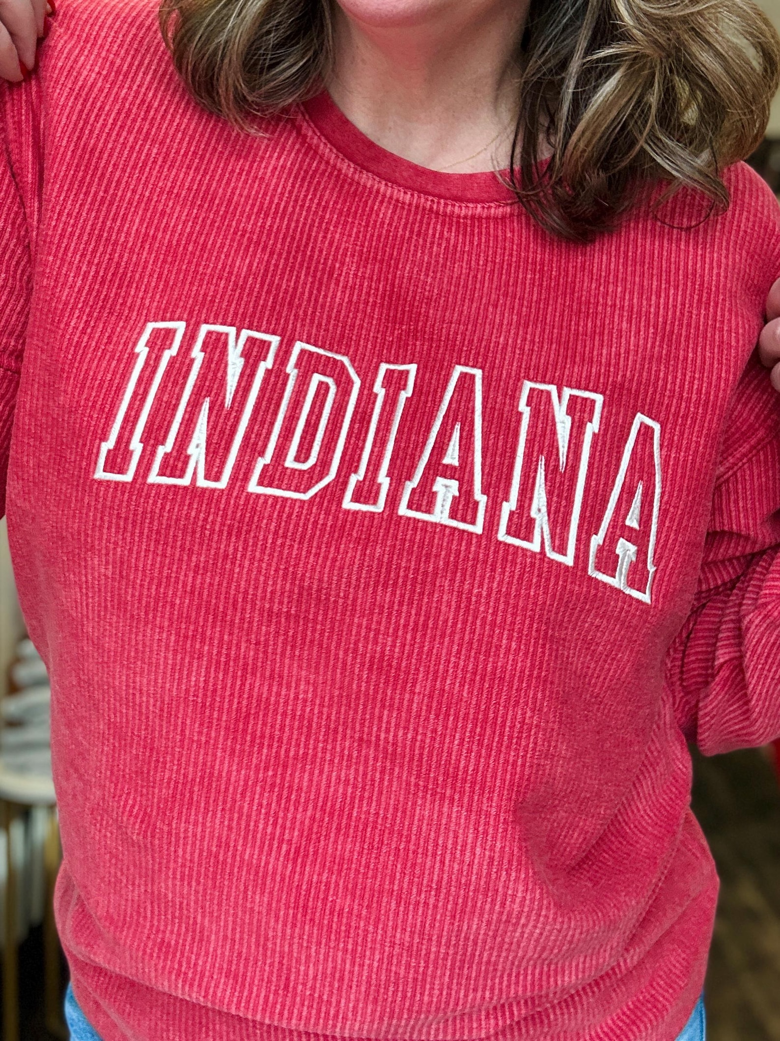 Comfy Corded Crew With Varsity Stitch Lettering, Graduation Gift for ...