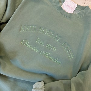 Custom Preppy Embroidered Club Style Sweatshirt, Comfy Vintage Style ...