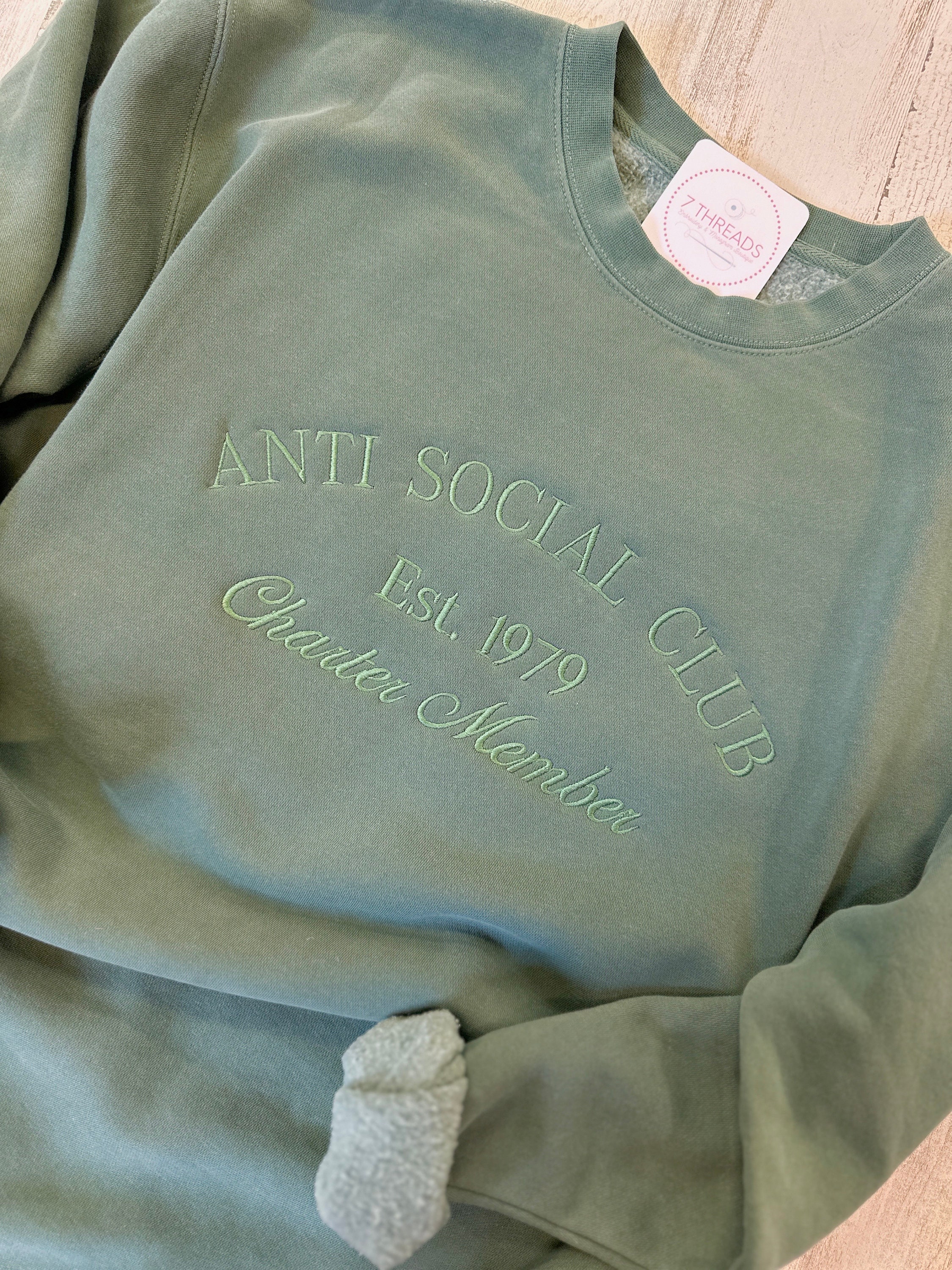 Custom Preppy Embroidered Club Style Sweatshirt, Comfy Vintage Style ...