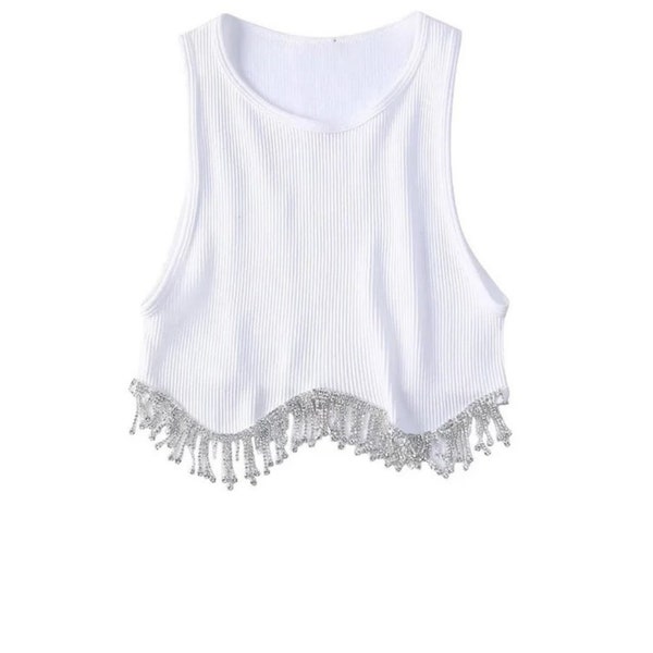 Rhinestone Crop Top - Etsy