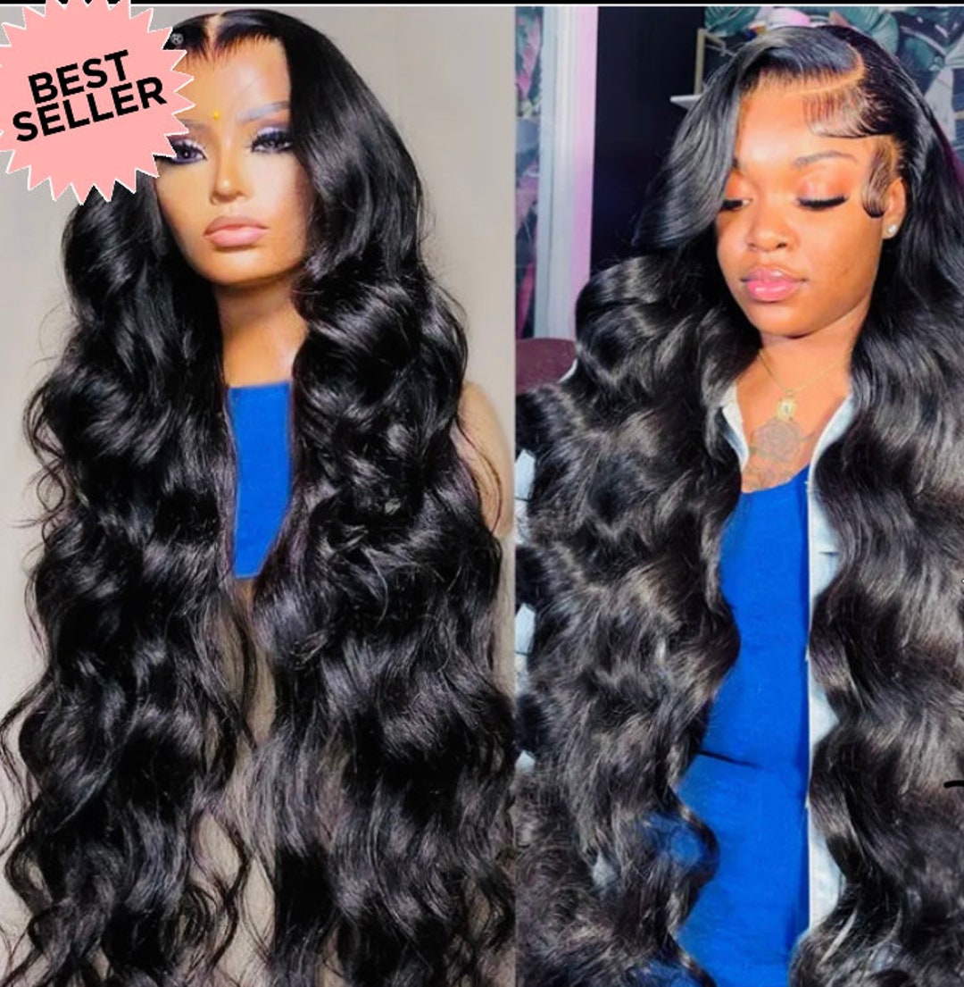 250%density Body Wave Human Hair Wig HD Natural Preplucked Hairline ...