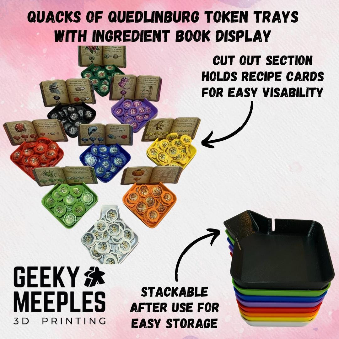 3D Printed Quacks of Quedlinburg Token Trays With Ingredient Book ...
