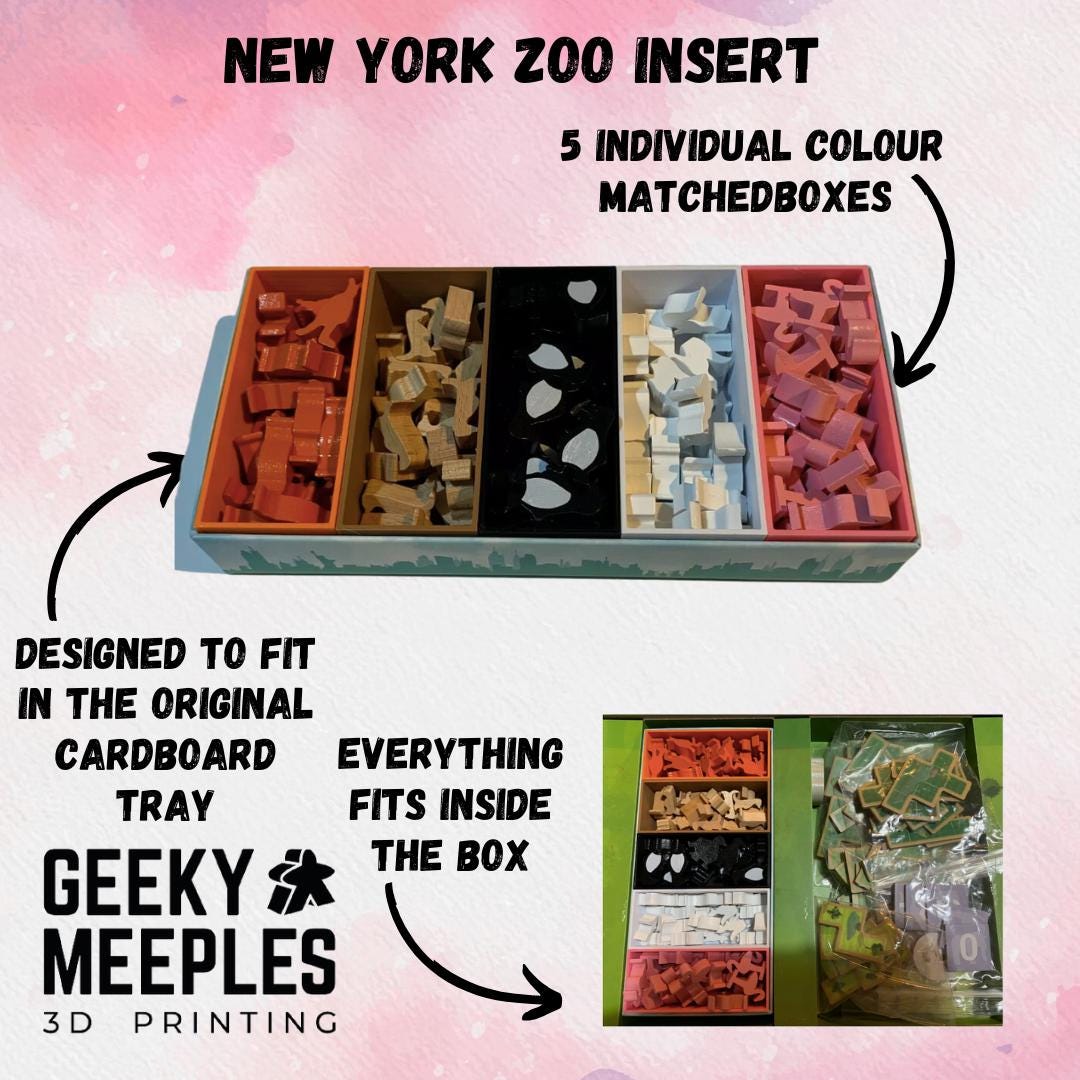 3D Printed New York Zoo Board Game Insert - GAME NOT INCLUDED - Etsy