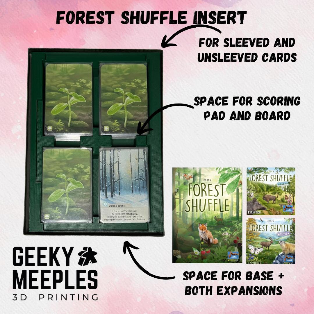 3D Printed Forest Shuffle Board Game Insert - Fits Base Game, Alpine ...